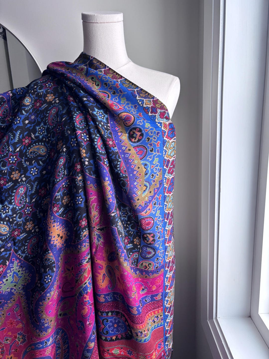 Kalamkari Print Pashmina Shawl | Heritage Inspired Wool Shawl | Luxury ...