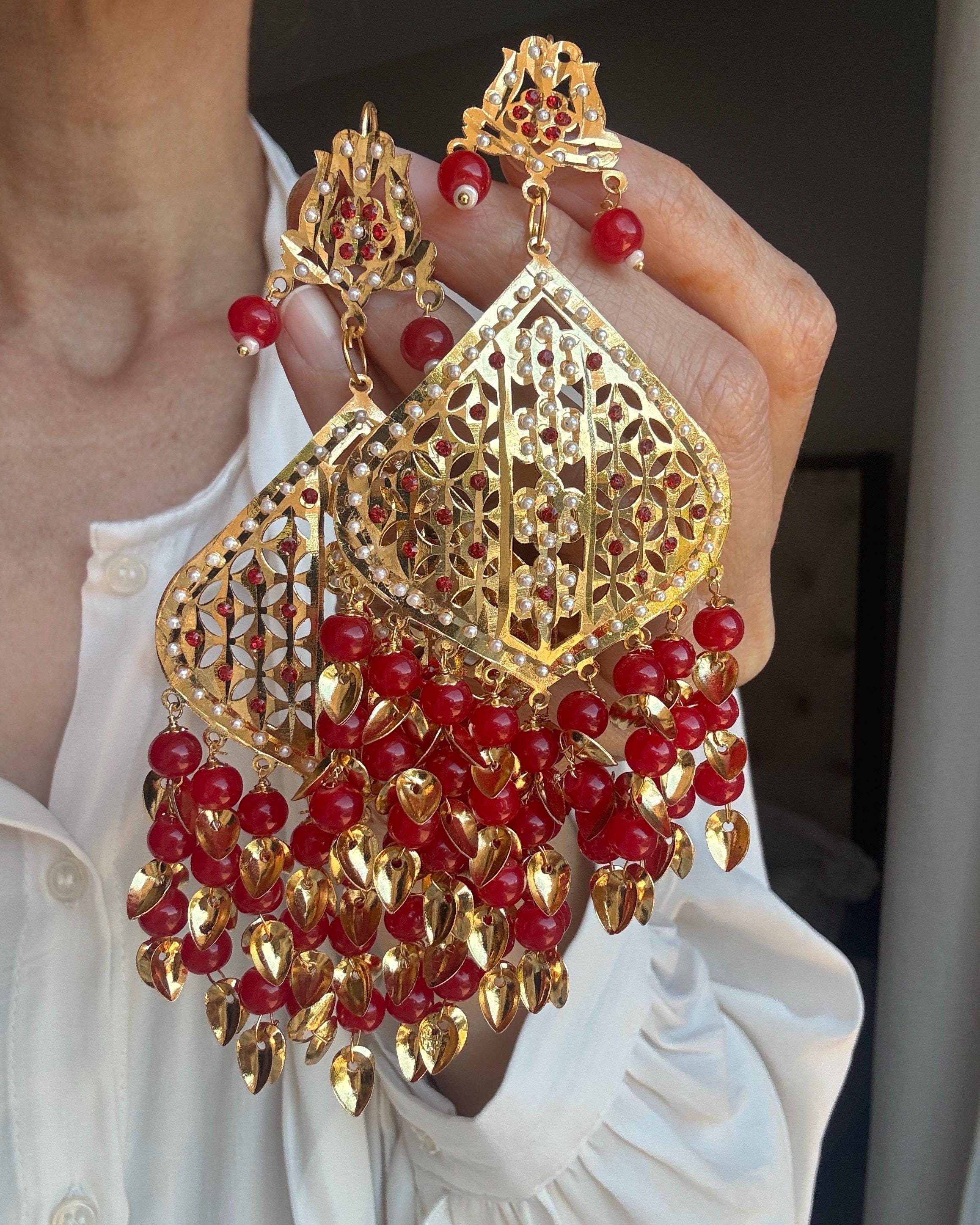 Heritage Pipal Patti Necklace Set | Gold Plated | Pearls & Stone Beads ...
