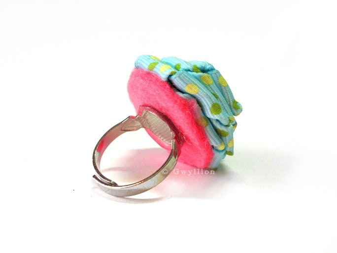 Lt. Blue Polka Dot Rose Ring - Etsy