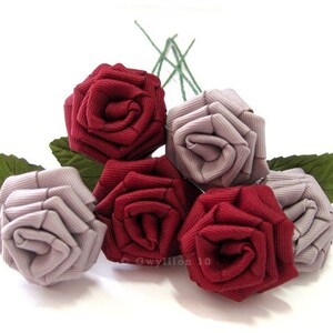 Lovely Red Grey Rose Bouquet - Etsy