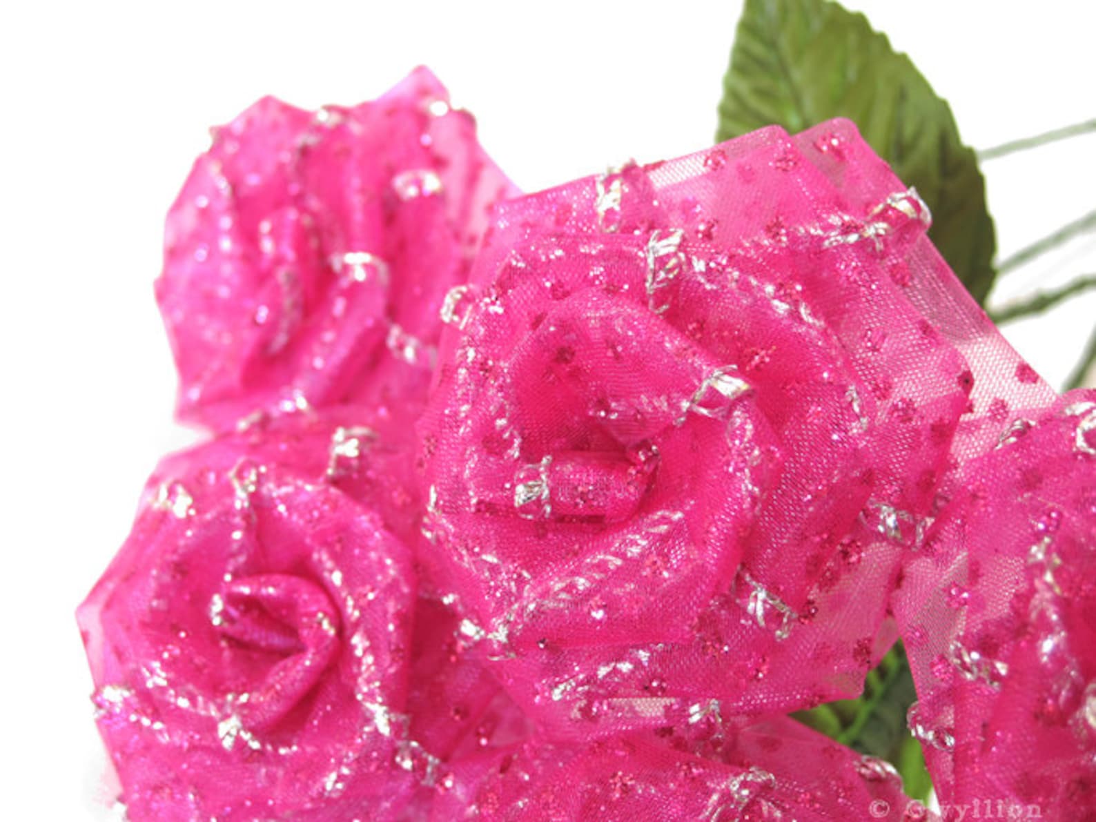 Bright Pink Glitter Rose Bouquet - Etsy