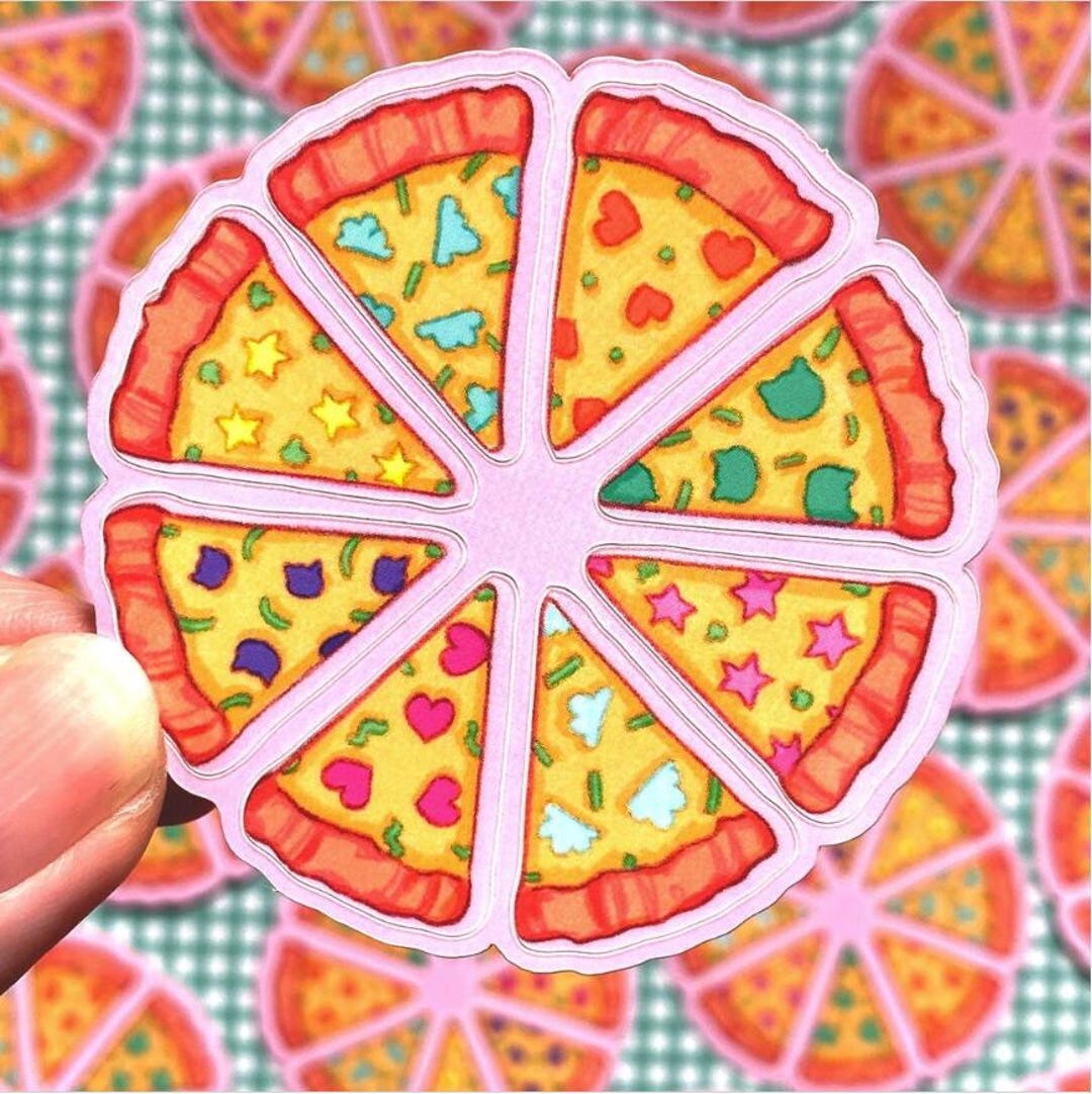 Pastel Pizza Vinyl Glossy Sticker Sheet - Etsy