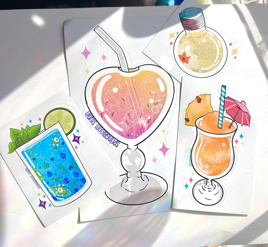 Drinks! Sticker Pack #1 (2 Stickers) - Etsy