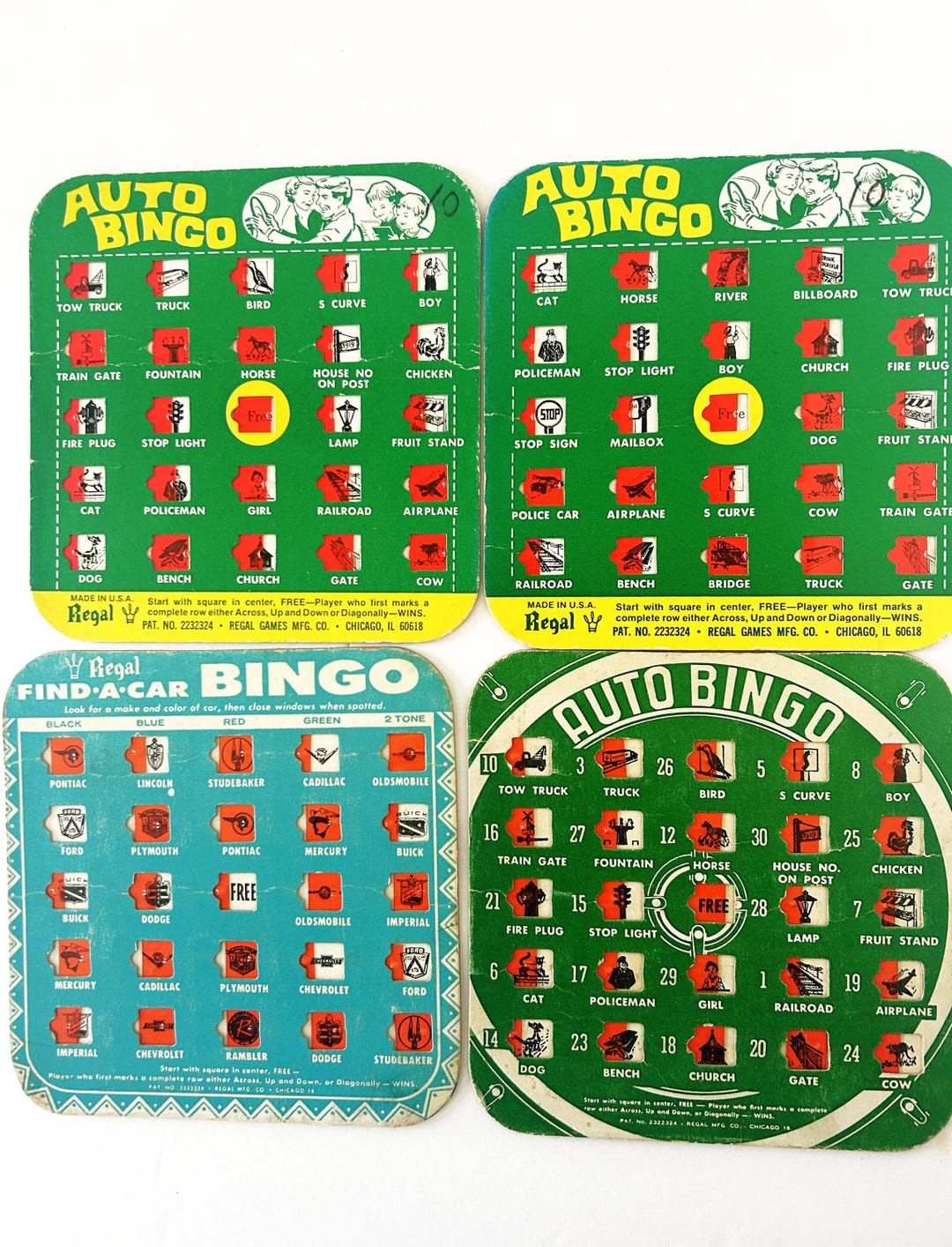 Vintage Auto Bingo Cards Set of 4 - Etsy
