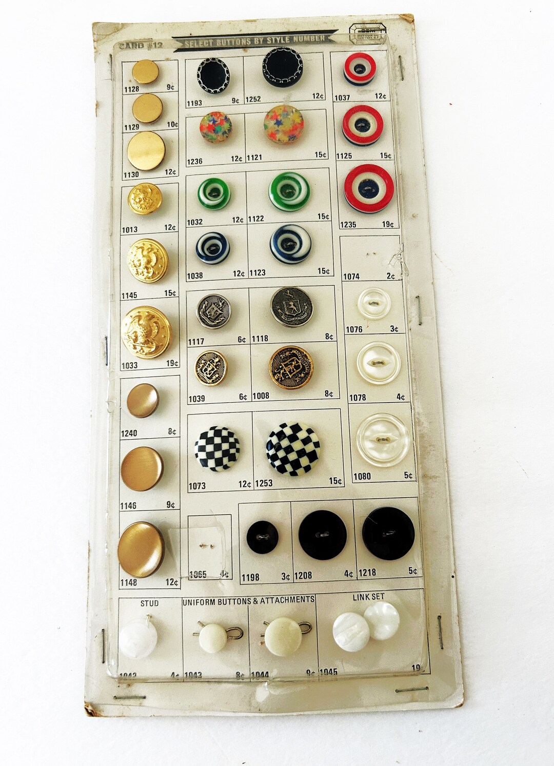 Vintage Gem Button Sample Card Display - Etsy
