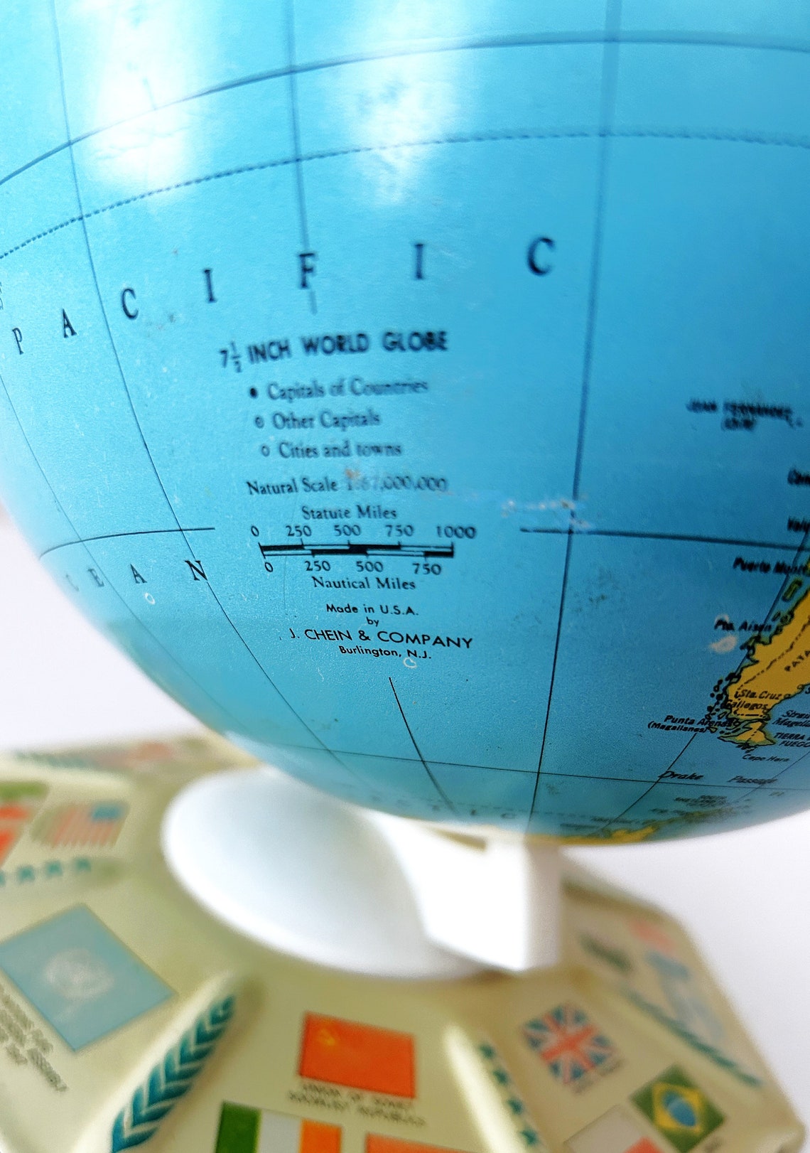 Vintage Tin Globe J. Chen Co. Country Flags - Etsy