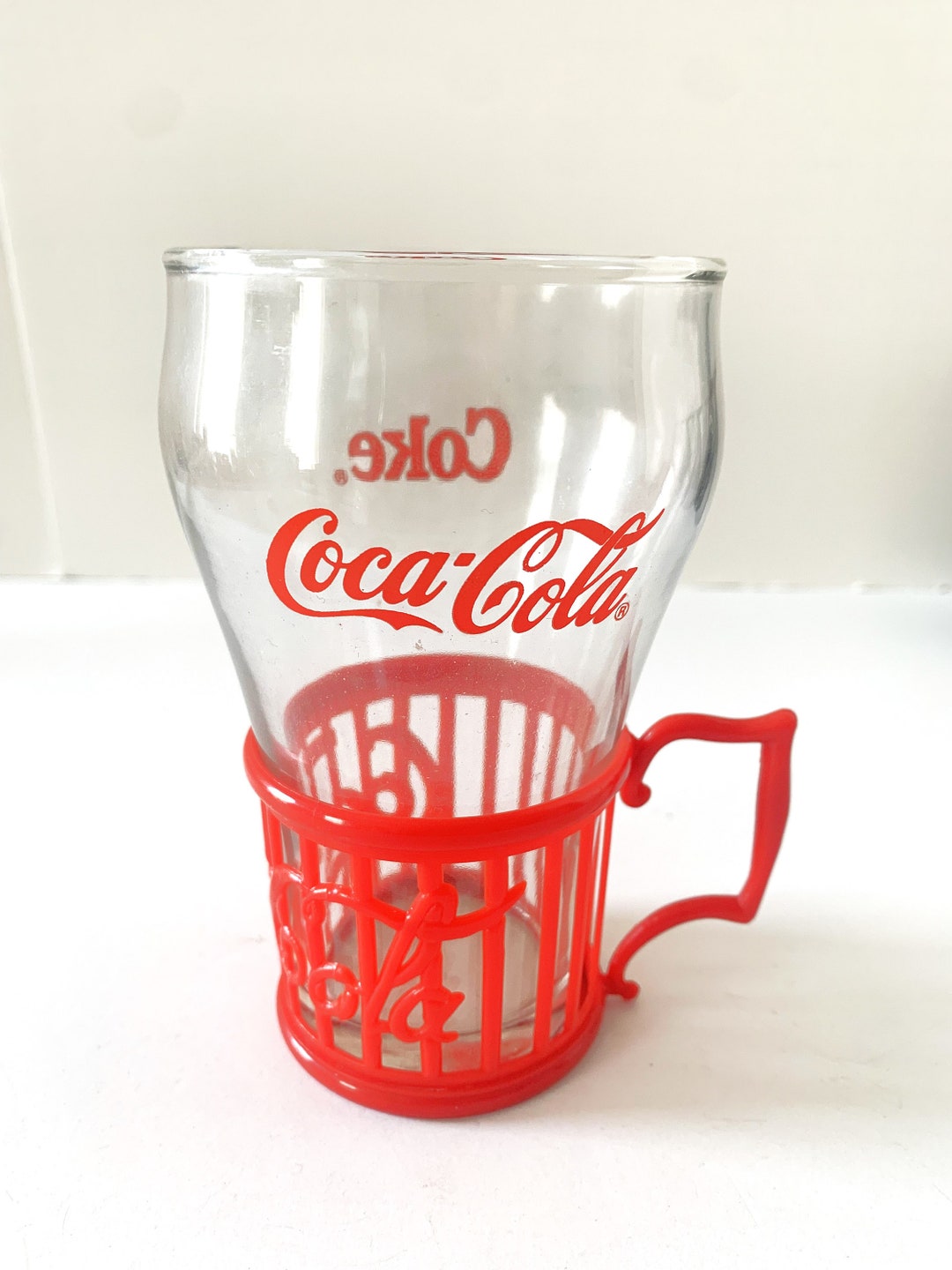 Vintage Coca Cola Glass Bell Style With Red Plastic Holder - Etsy
