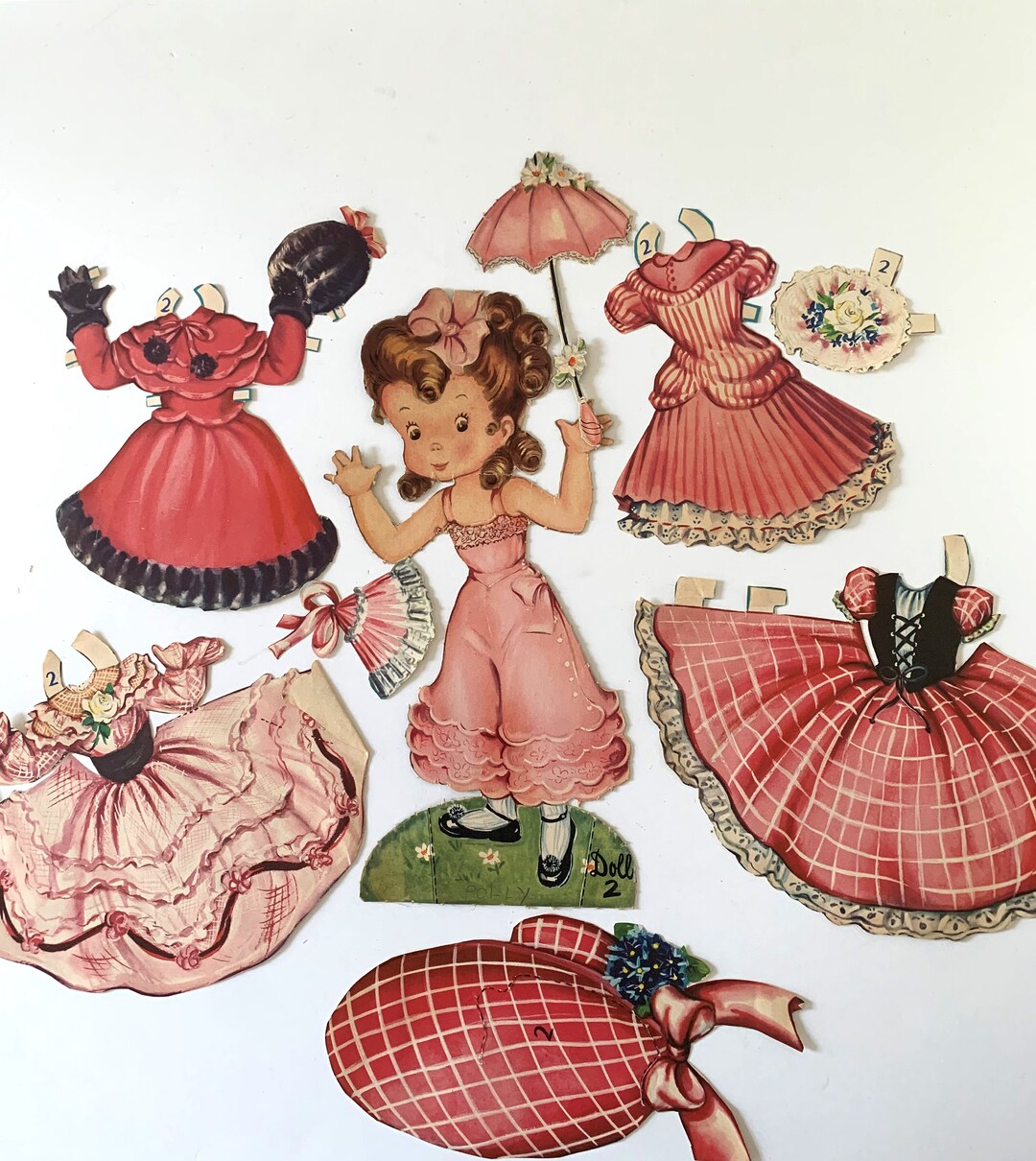 Vintage Paper Doll Polly - Etsy