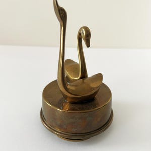 Vintage Brass Swan Music Box Crowing Touch Somewhere My Love - Etsy