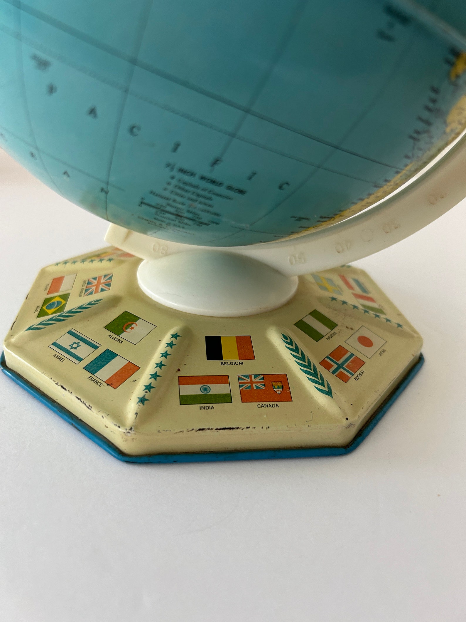 Vintage Tin Globe J. Chen Co. Country Flags - Etsy