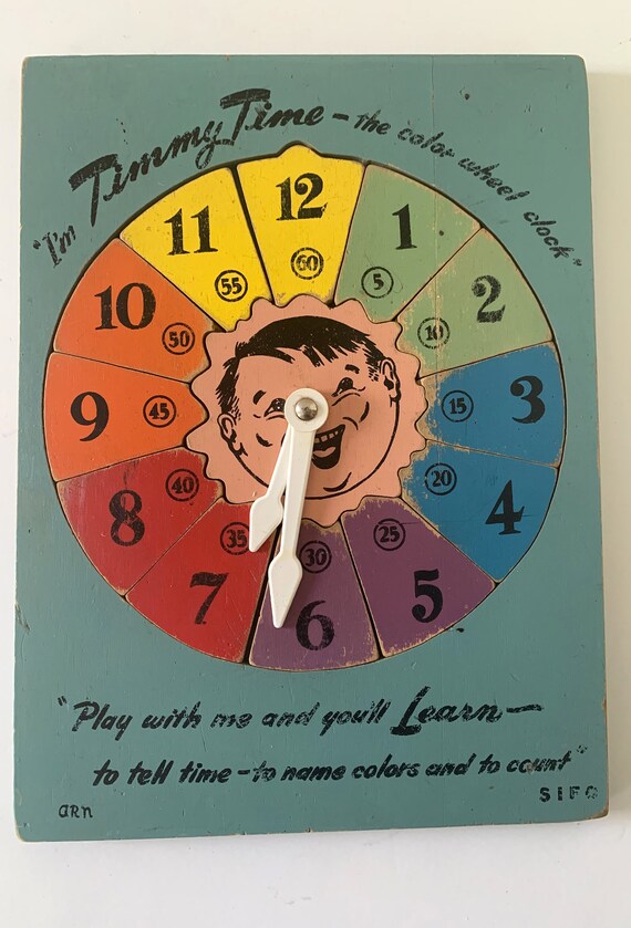 Vintage Timmy Time Color Wheel Clock Puzzle Sifo Count Colors - Etsy