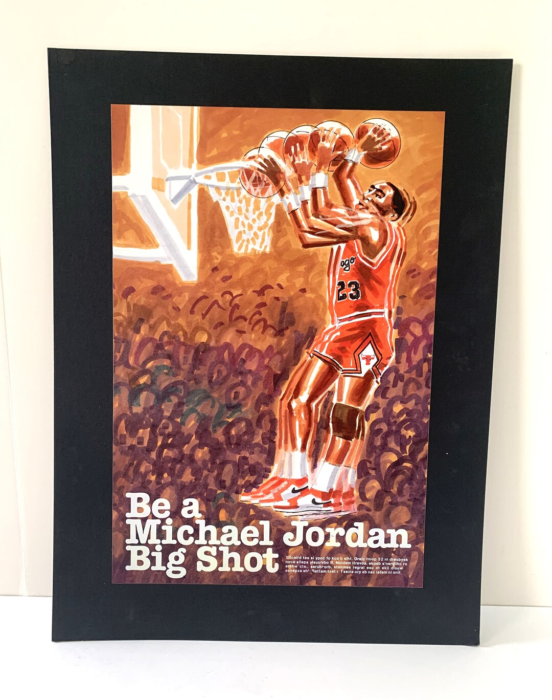 Vintage Michael Jordan Poster Artist Rendering Advertisement - Etsy