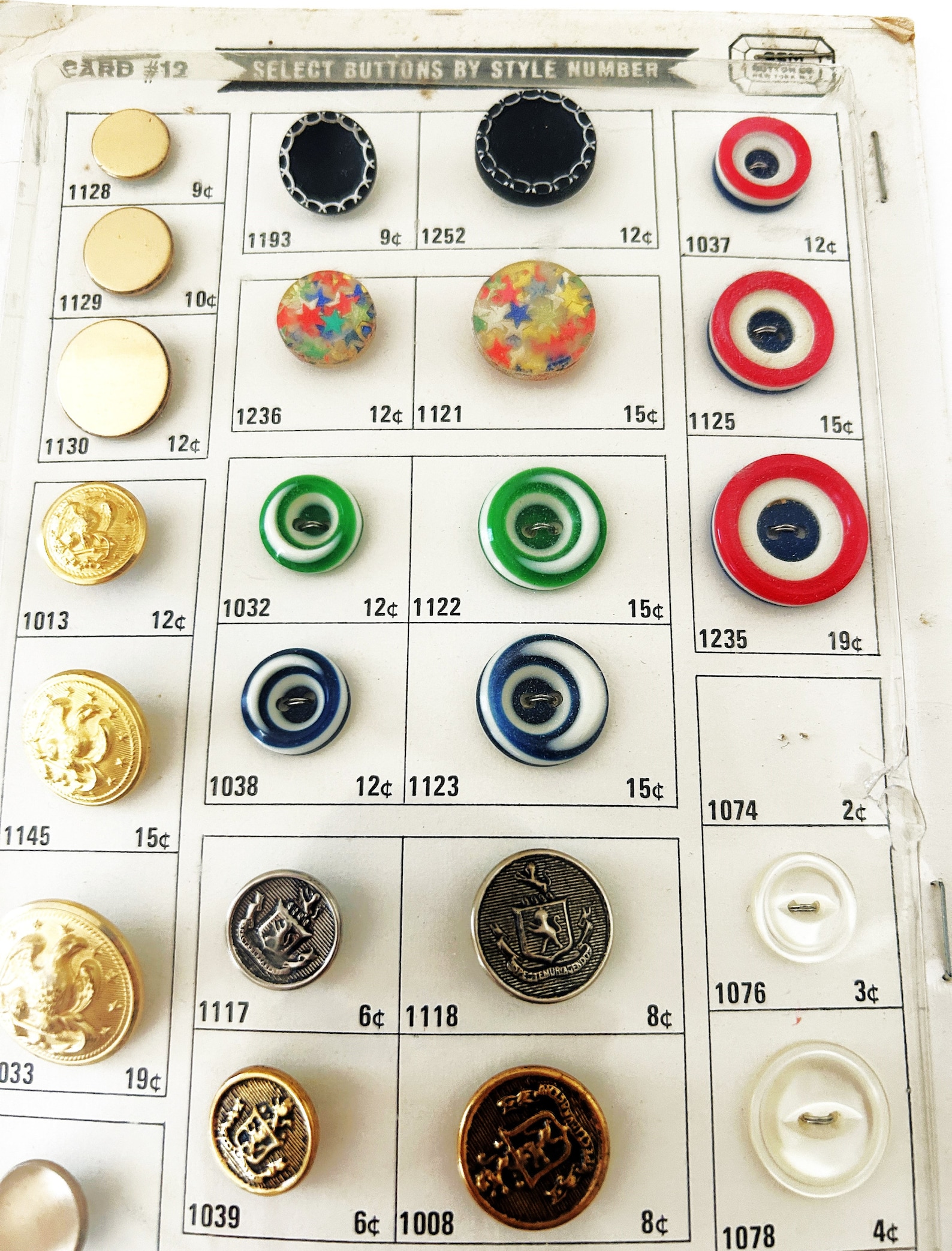 Vintage Gem Button Sample Card Display - Etsy