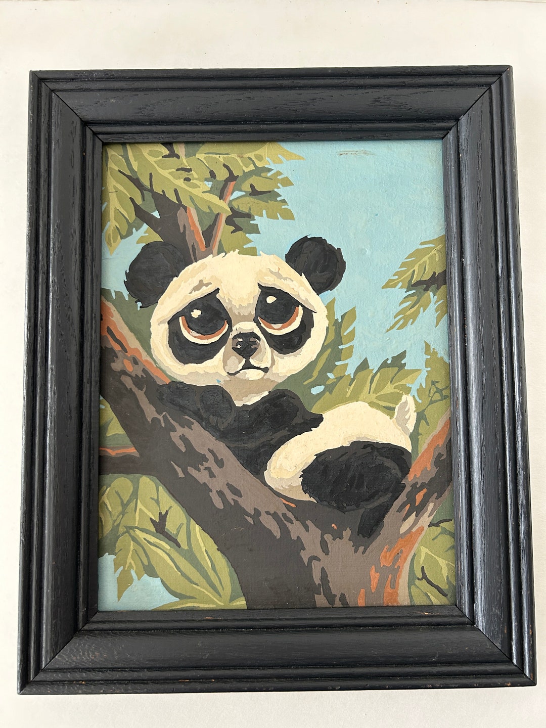 Vintage Paint by Number Big Eyed Baby Panda - Etsy