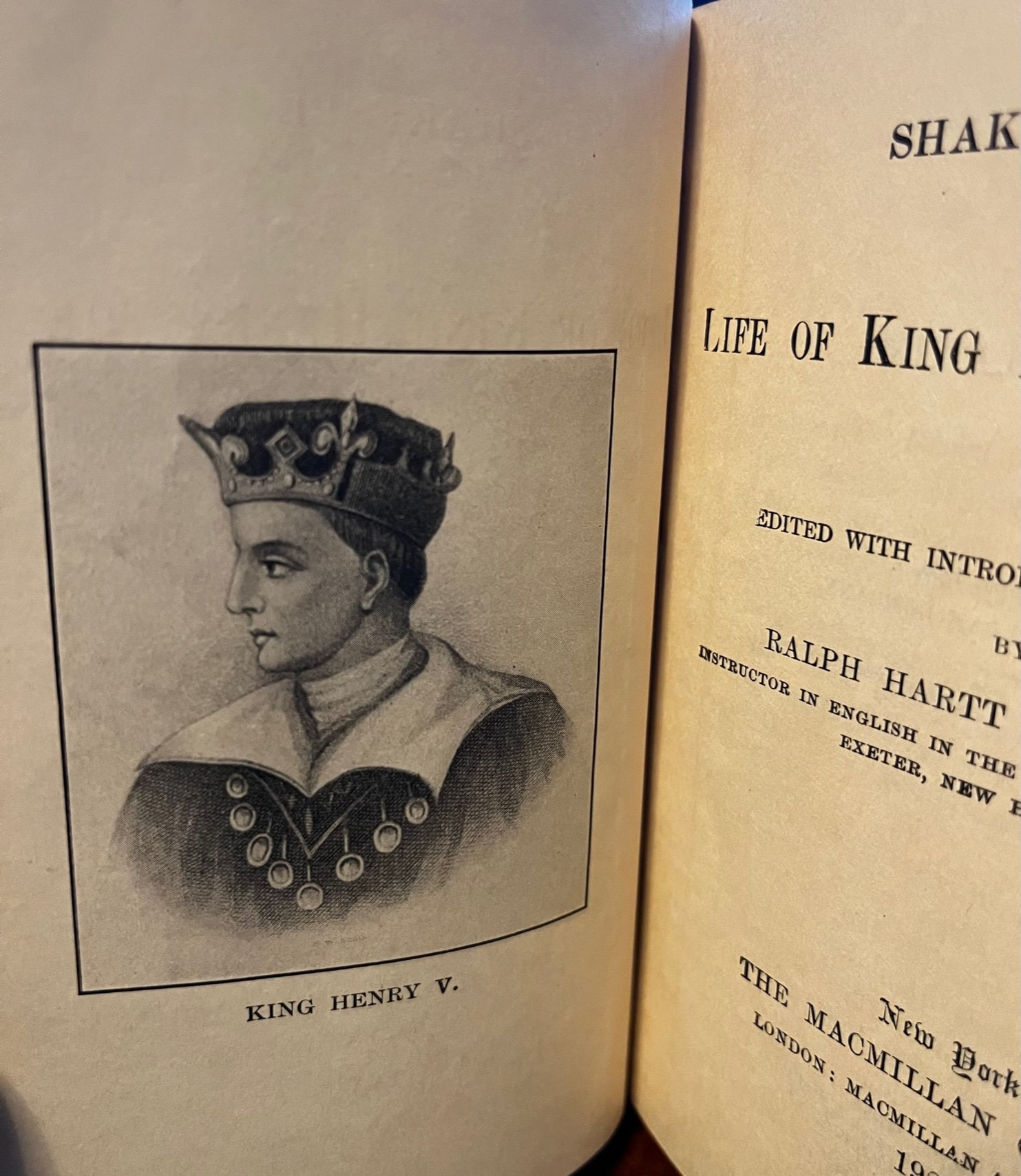 Rare 1921 Macmillan Pocket Edition King Henry V Shakespeare's the Life ...