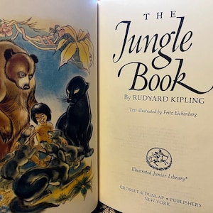 The Jungle Book by Rudyard Kipling Vintage Children's Classic Book ...