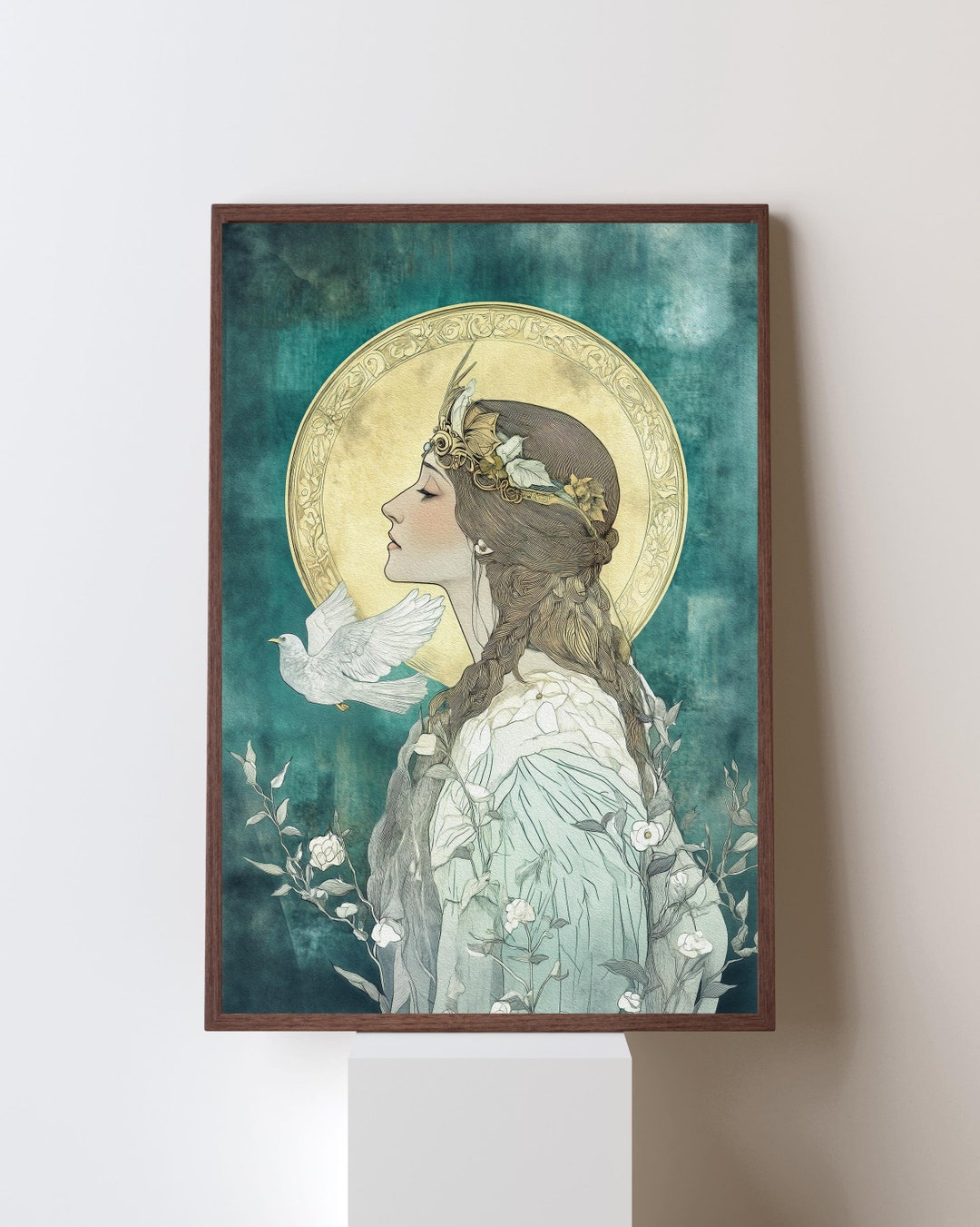 Athena Goddess Art Print | Vintage Syle Art Nouveau Print | Greek ...