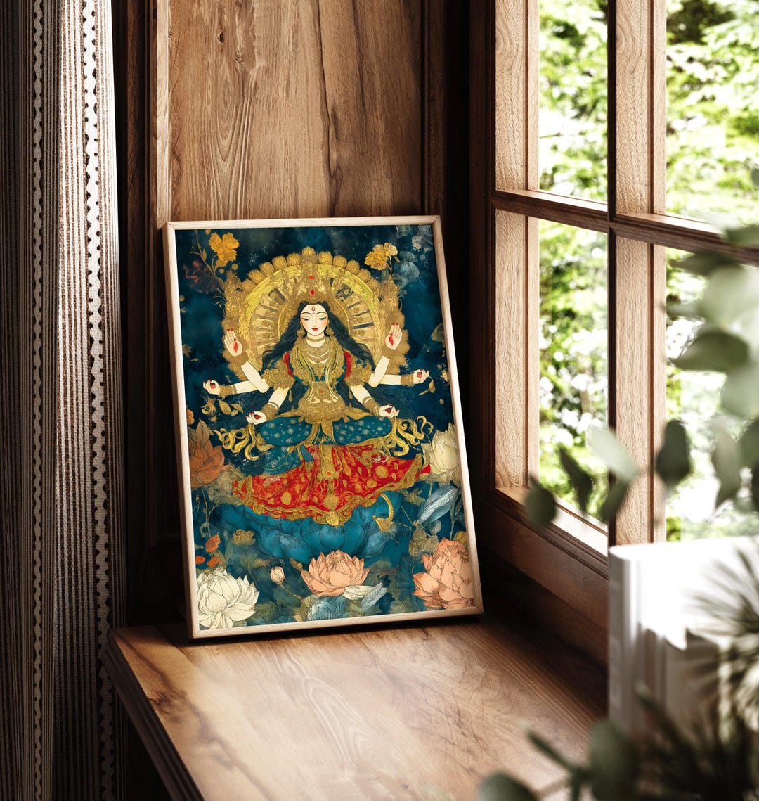 Durga Hindu Goddess Fine Art Print | Divine Protection Wall Decor for ...