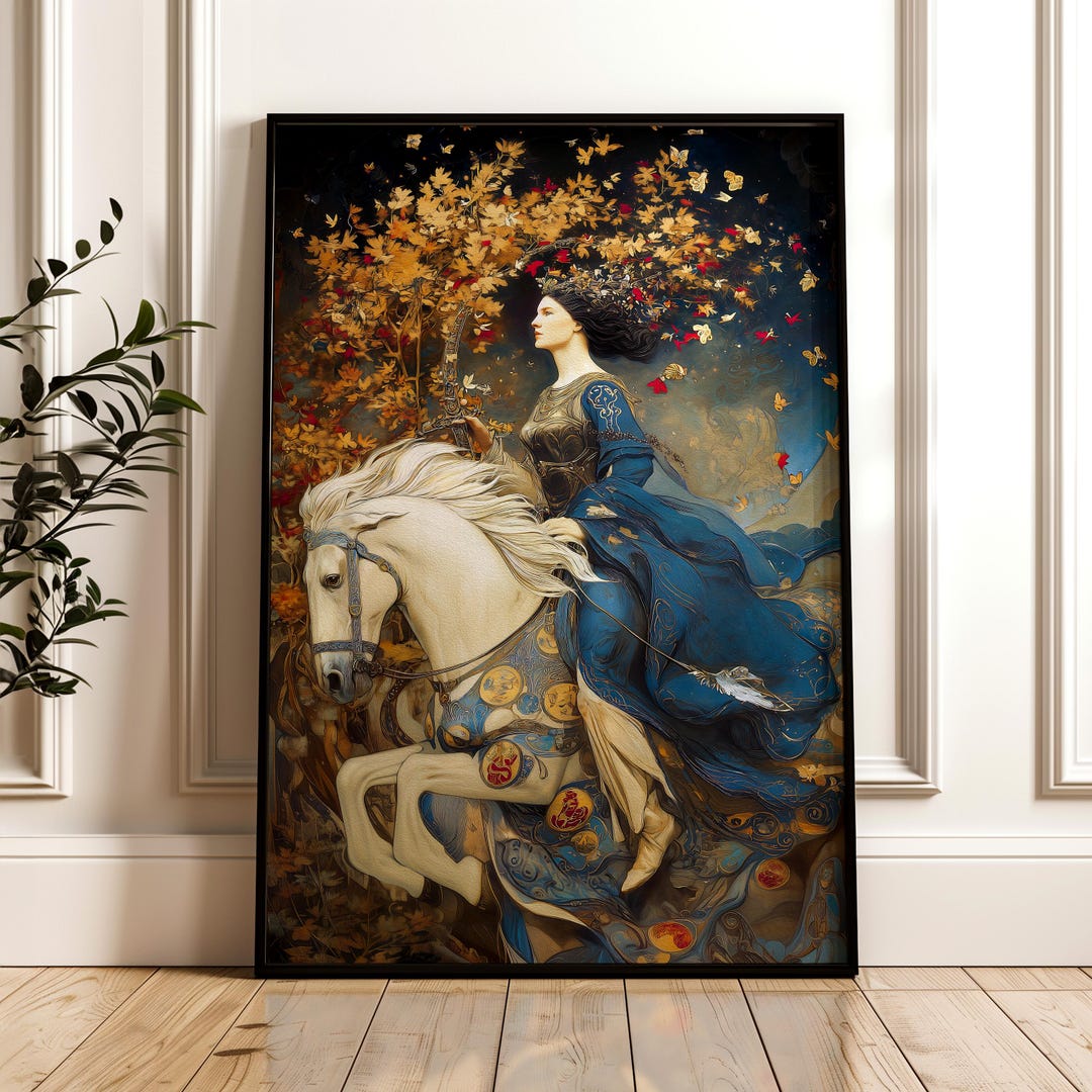 Rhiannon Goddess Art Nouveau Print: Celtic Mythology Home Decor - Etsy