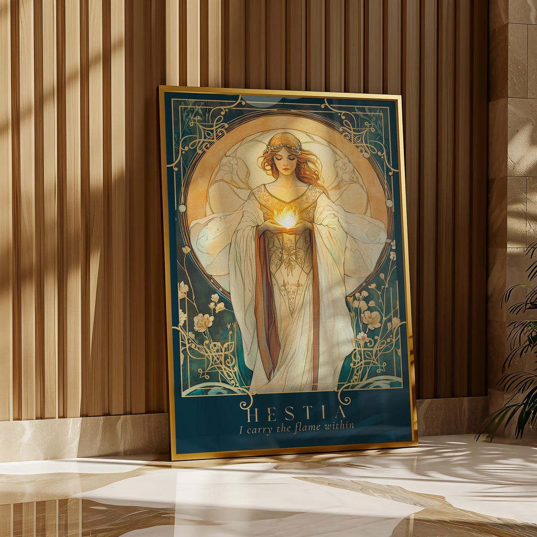 Hestia Goddess Art Print – Art Nouveau Divine Feminine Poster - Etsy