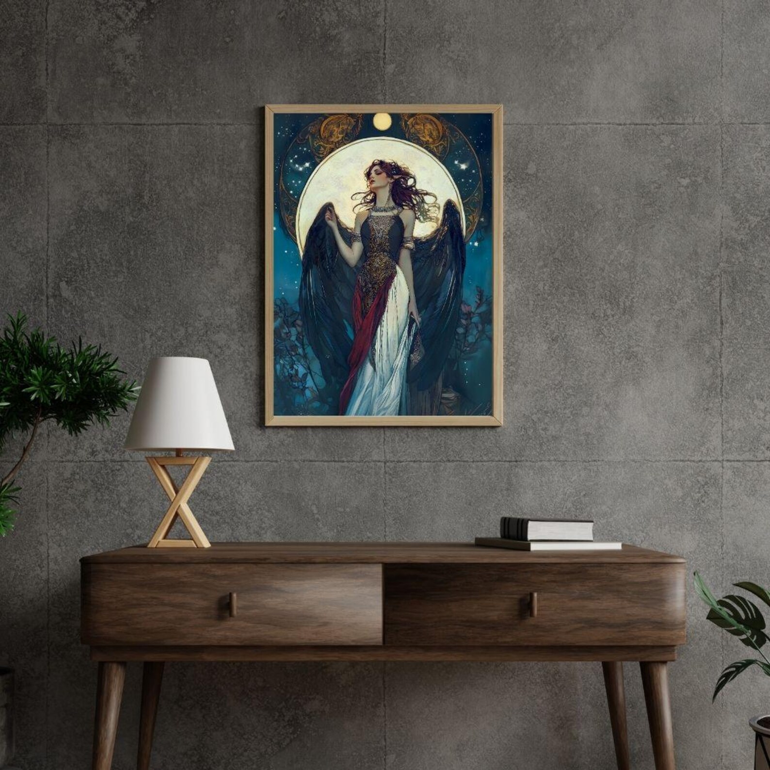 Lilith Goddess Print, Vintage Style Art Nouveau Print, Divine Feminine ...