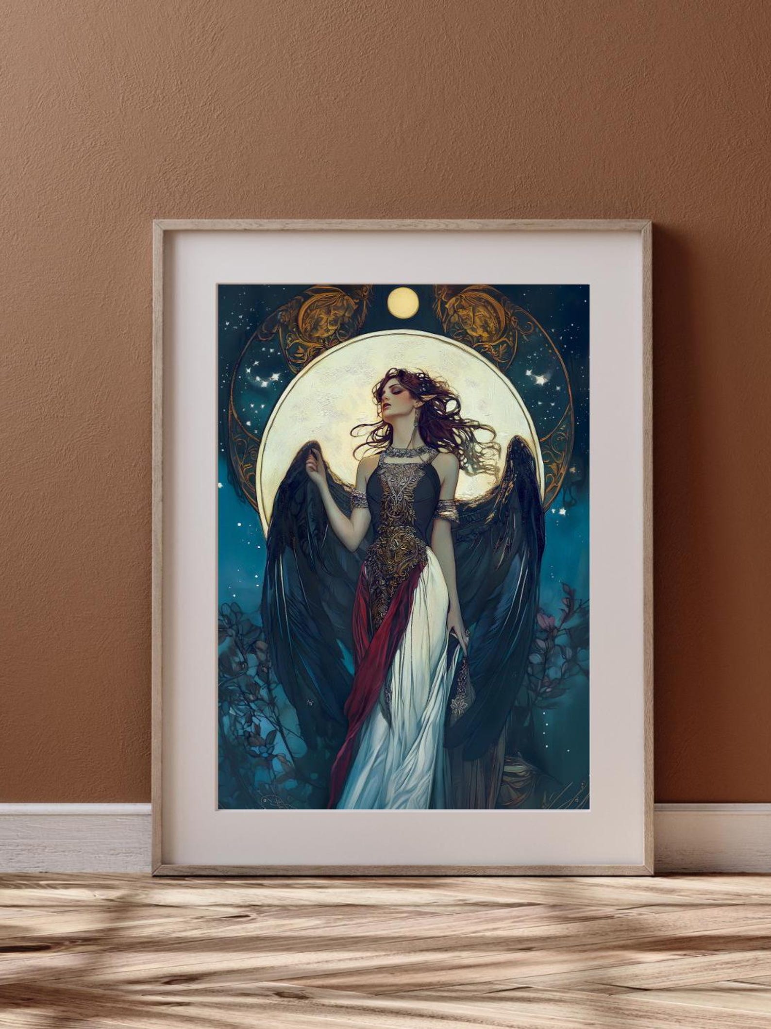 Lilith Goddess Print, Vintage Style Art Nouveau Print, Divine Feminine ...