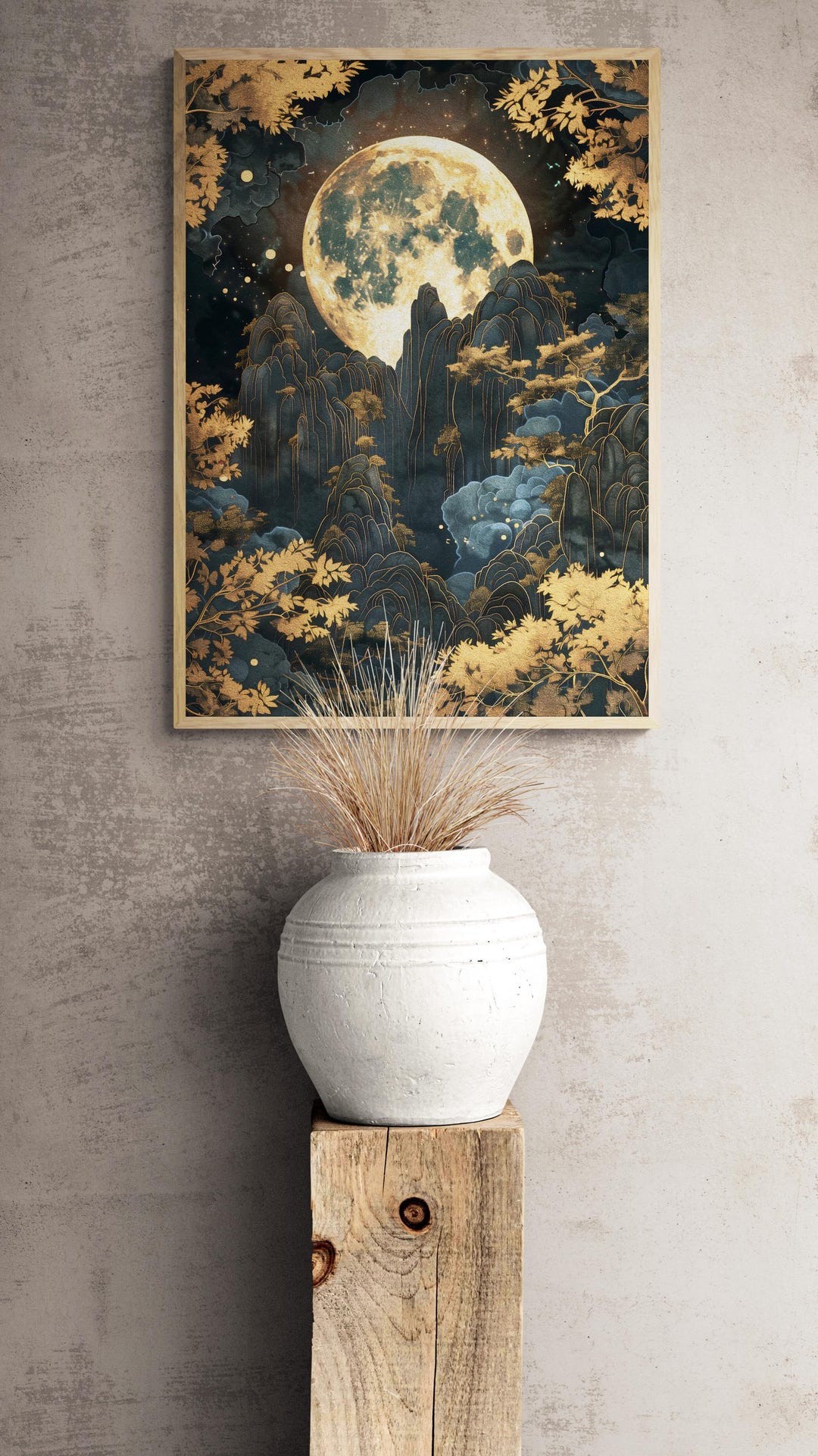 Japanese Mountain Art Print | Hokusai Landscape Painting | Wabi Sabi ...