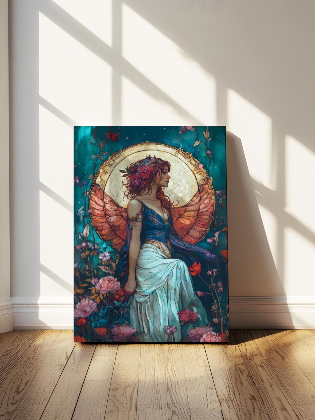 Fairy Goddess Print | Art Nouveau Vintage-style Fairy Wall Art ...