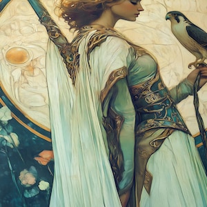 Freya Wall Art Print - Pagan Norse Goddess, Art Nouveau Divine Feminine ...