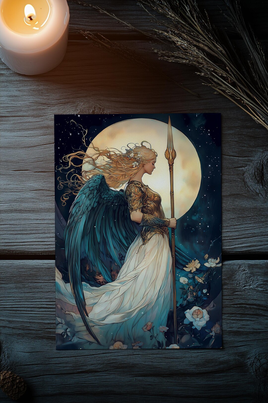 Valkyrie Art Print Art Nouveau Style Norse Mythology Wall Art ...