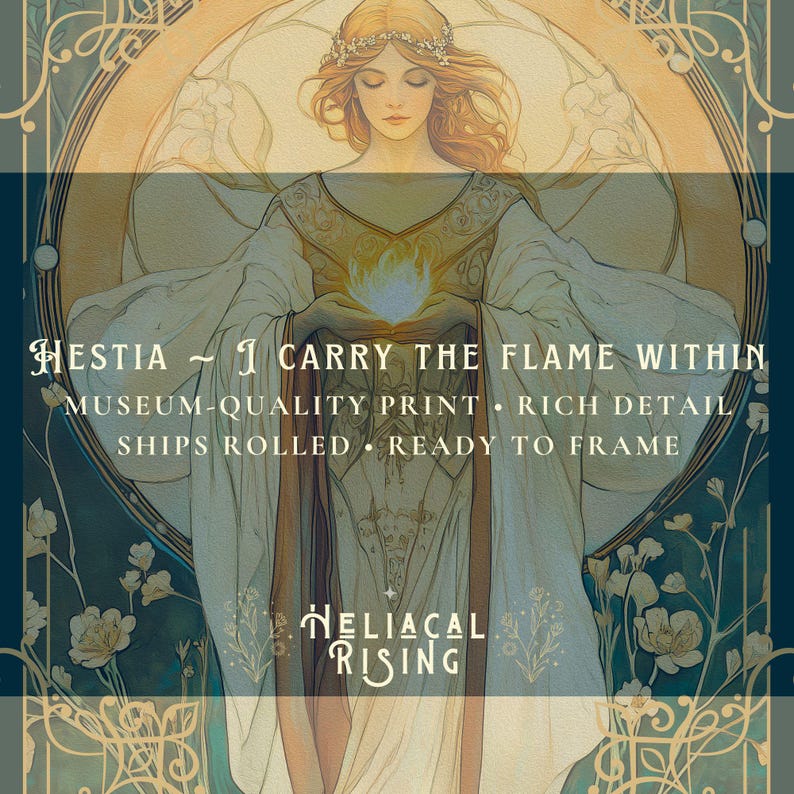 Hestia Goddess Art Print – Art Nouveau Divine Feminine Poster - Etsy