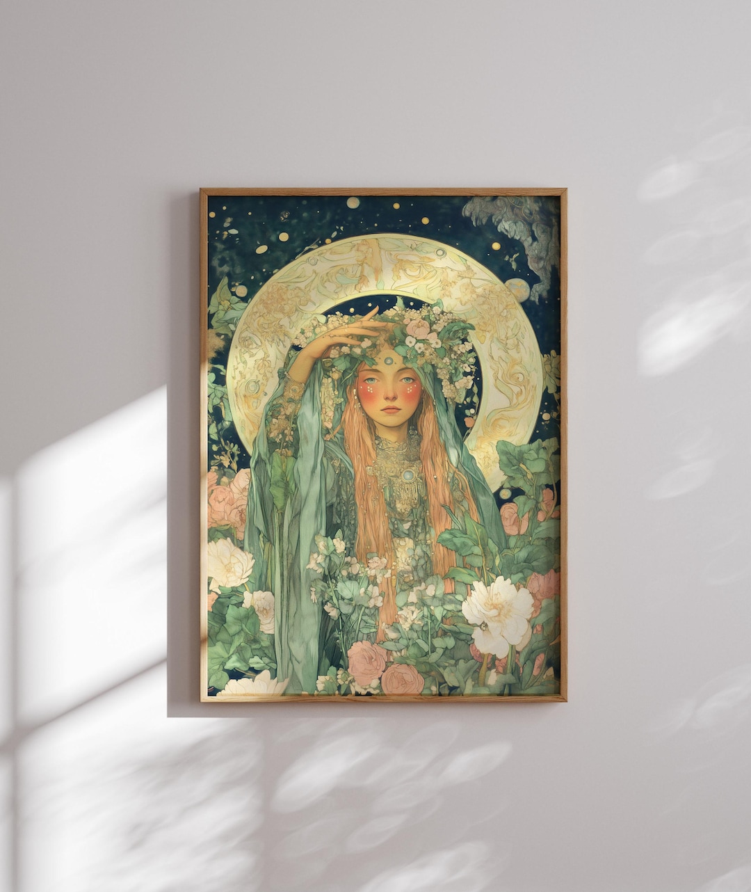 Ostara Wall Art | Goddess of Spring | Art Nouveau Painting | Modern ...