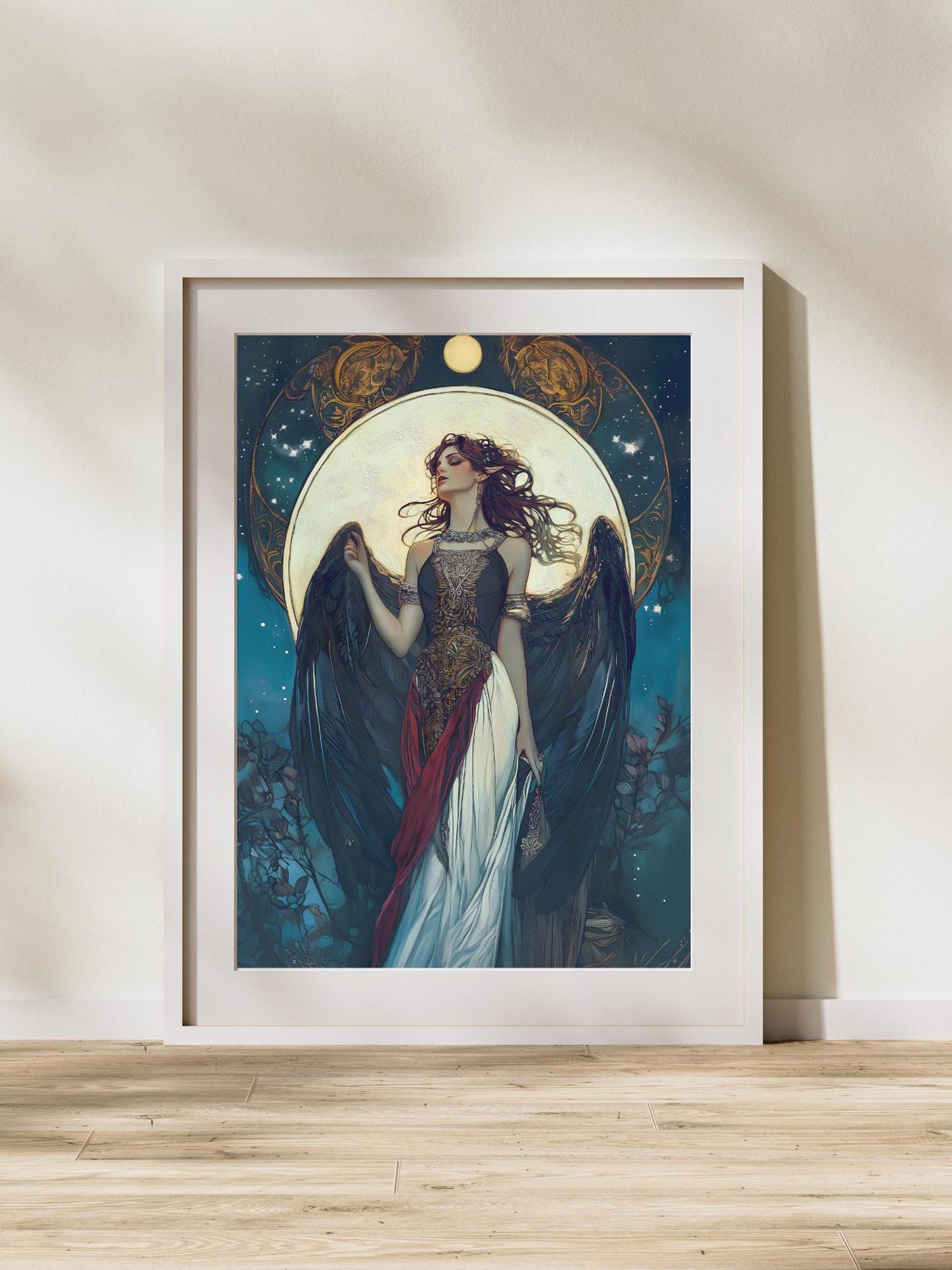 Lilith Goddess Print, Vintage Style Art Nouveau Print, Divine Feminine ...