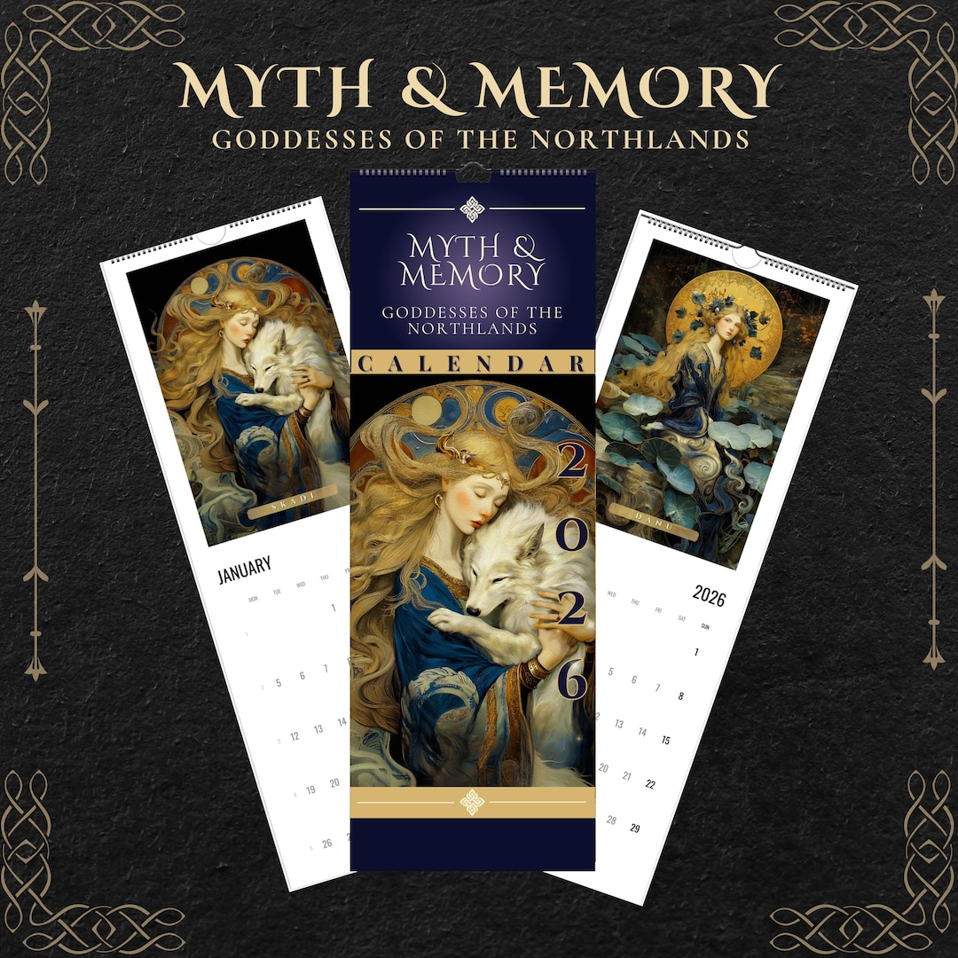 2026 Goddess Calendar – Celtic Norse Mythology Art Nouveau Wall Art - Etsy