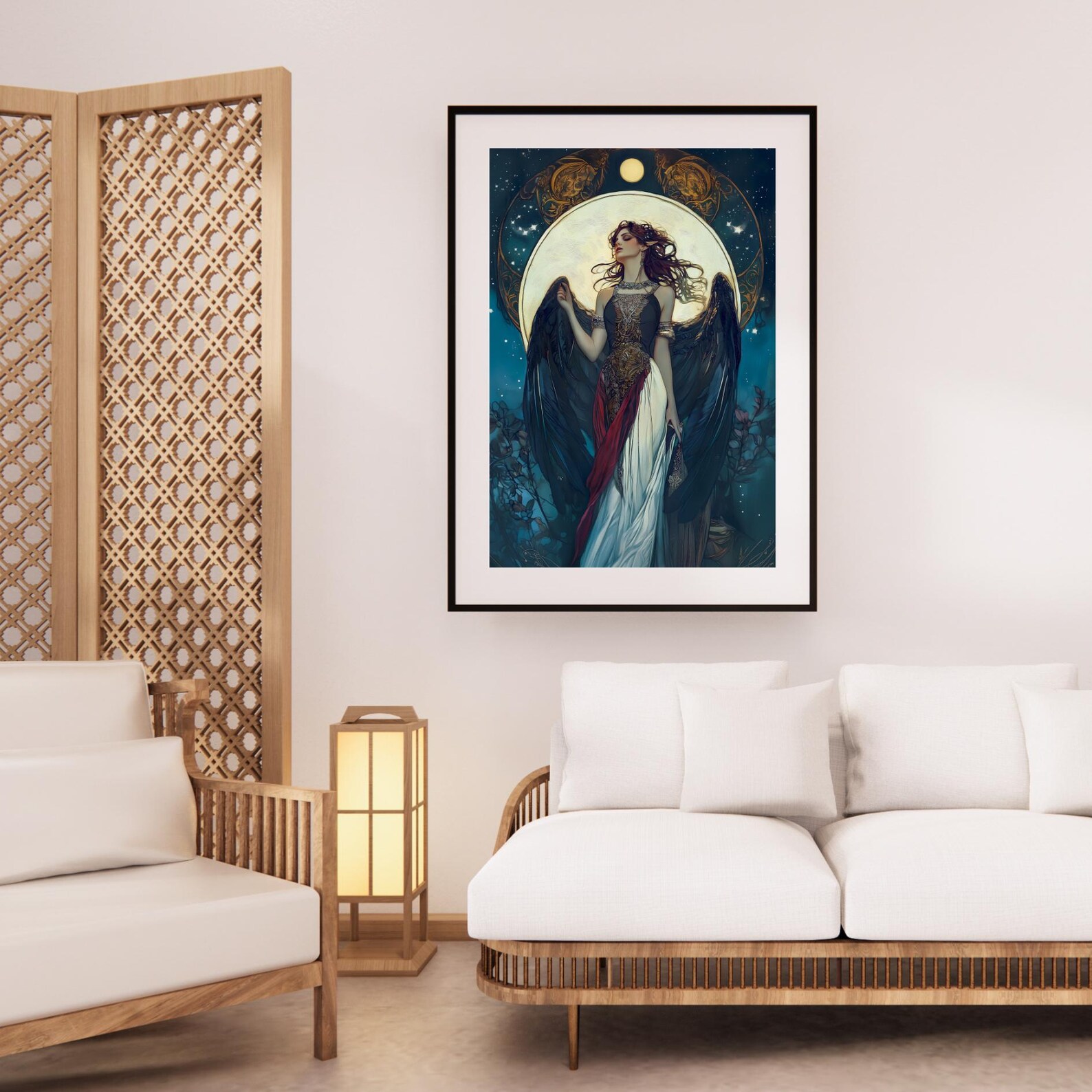 Lilith Goddess Print, Vintage Style Art Nouveau Print, Divine Feminine ...