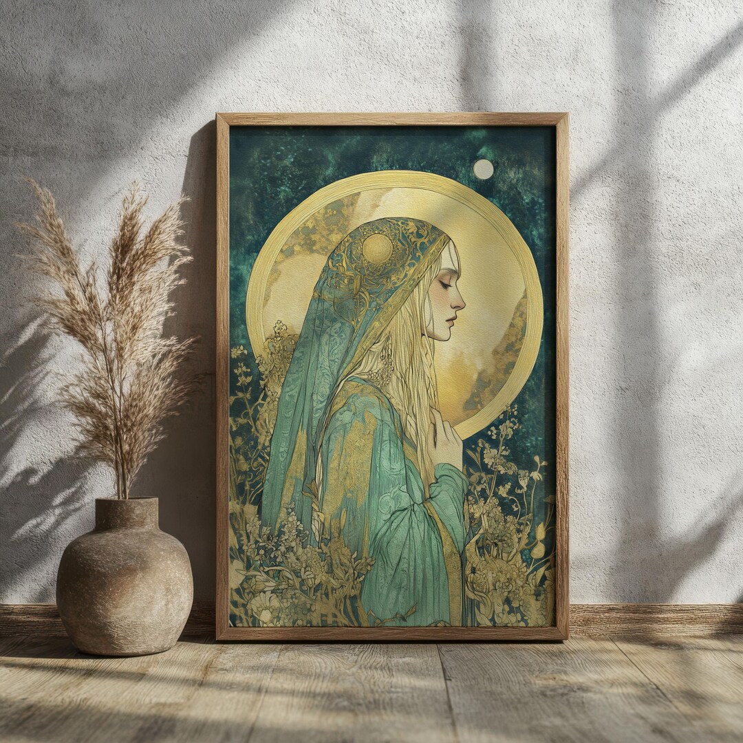 High Priestess Print | Fine Art Print or Canvas | Tarot Inspired Wall ...