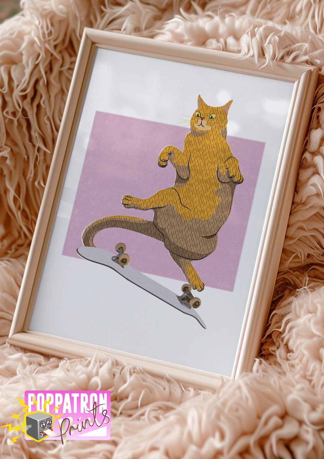 Cat Art. Whimsical Wheeled Whisker Wizards - Kickflip. Skateboarding ...