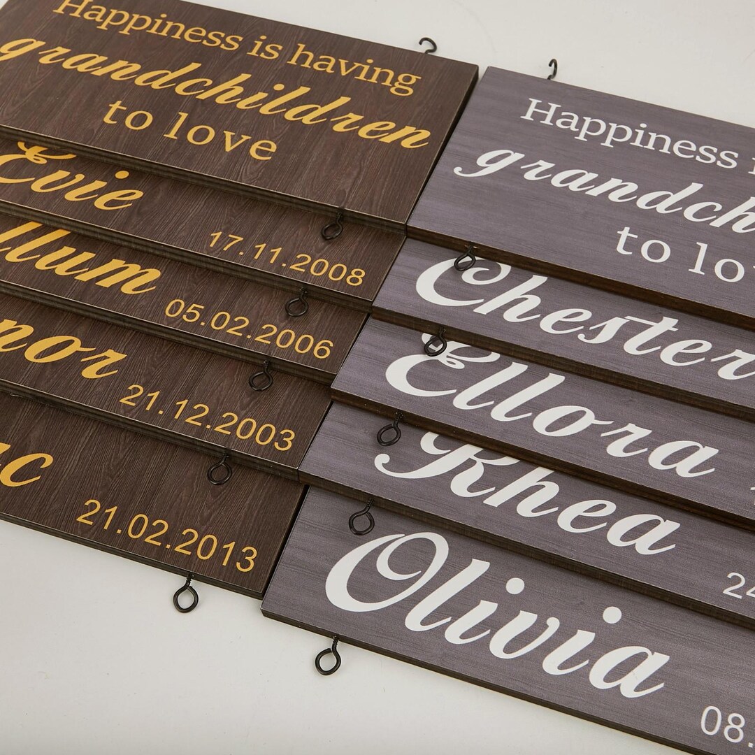 Personalized Grandparent Sign, Grandkids Names/birthdates ...
