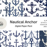 Nautical Digital Paper Pack, Scrapbook Papers, 24 Jpg Files 12 X 12 ...