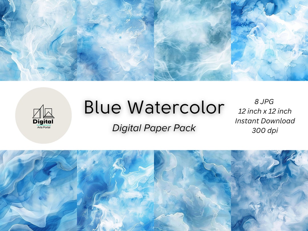 Abstract Blue Watercolor Background | Watercolor Digital Paper Pack ...