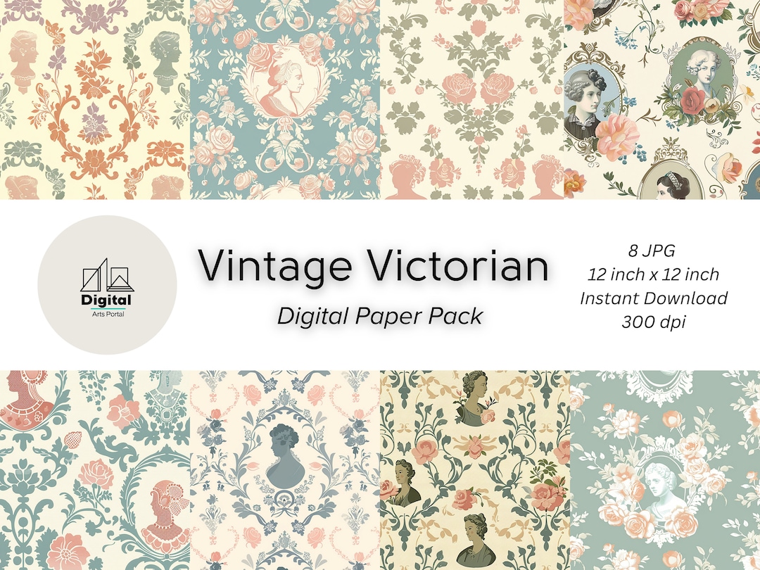 Vintage Victorian Digital Paper Pack | Antique Victorian Pattern ...