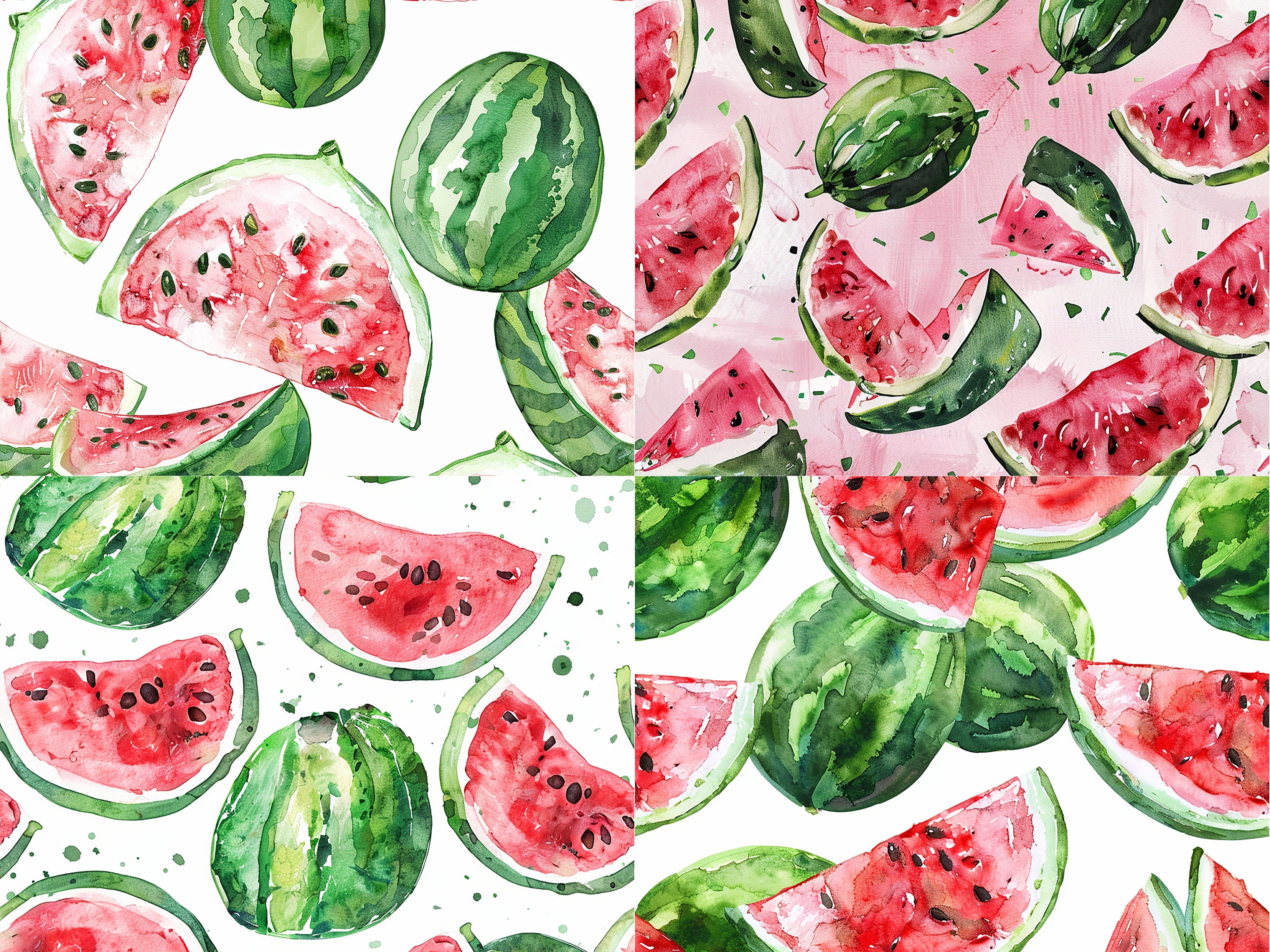Watermelon Digital Paper Pack | Summer Fruit Patterns | Cute Fruits ...