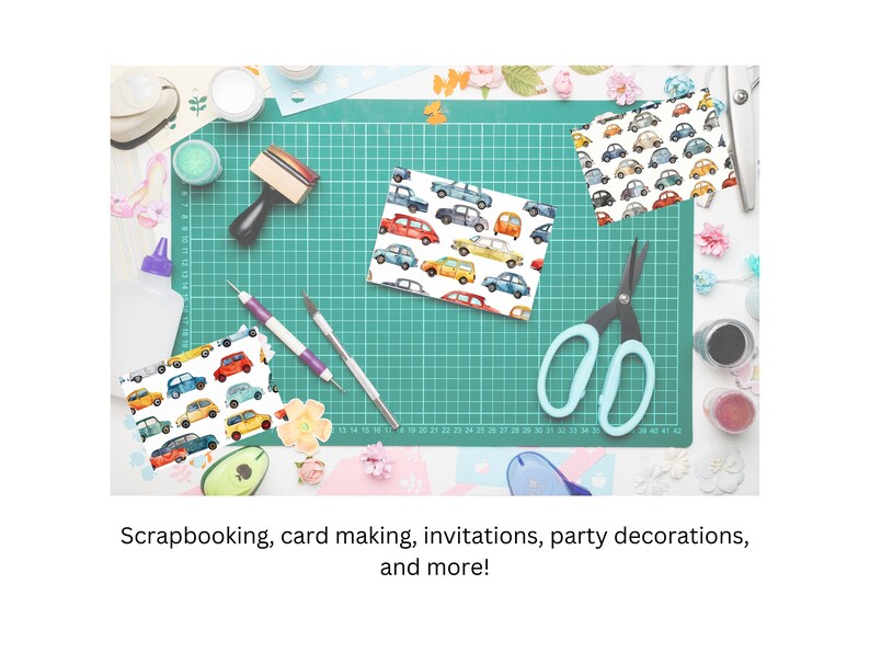 Cars Digital Paper Cars Clipart Set Seamless Pattern Car Printable ...