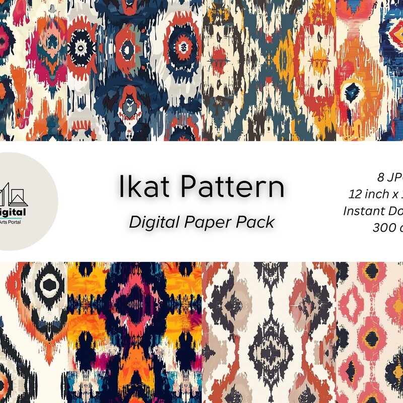 Ikat Digital Paper - Etsy