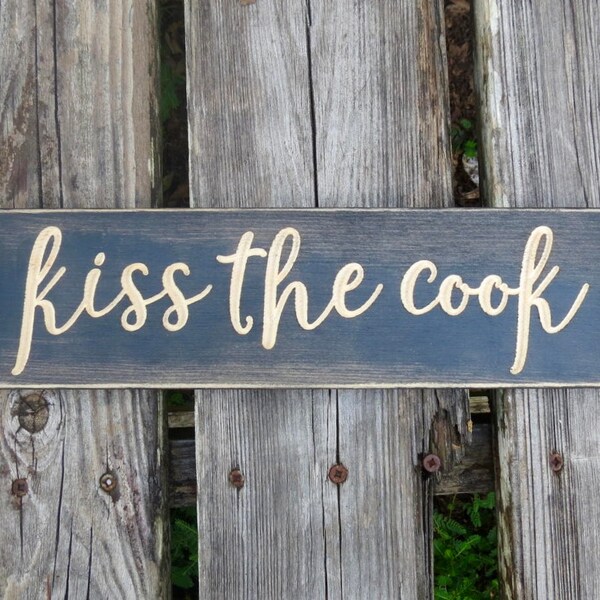 Kiss the Cook Sign - Etsy