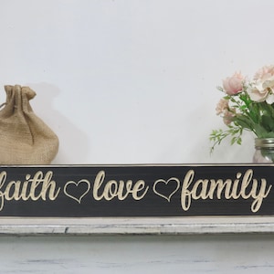 Faith Love Family Sign,faith,love,family,family Sign,home Decor,sign ...