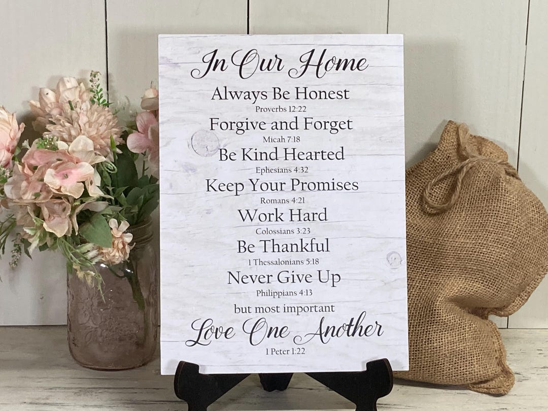 In Our Home Rules Wood Wall Hanging Sign, Always Be Honest, Forgive and ...
