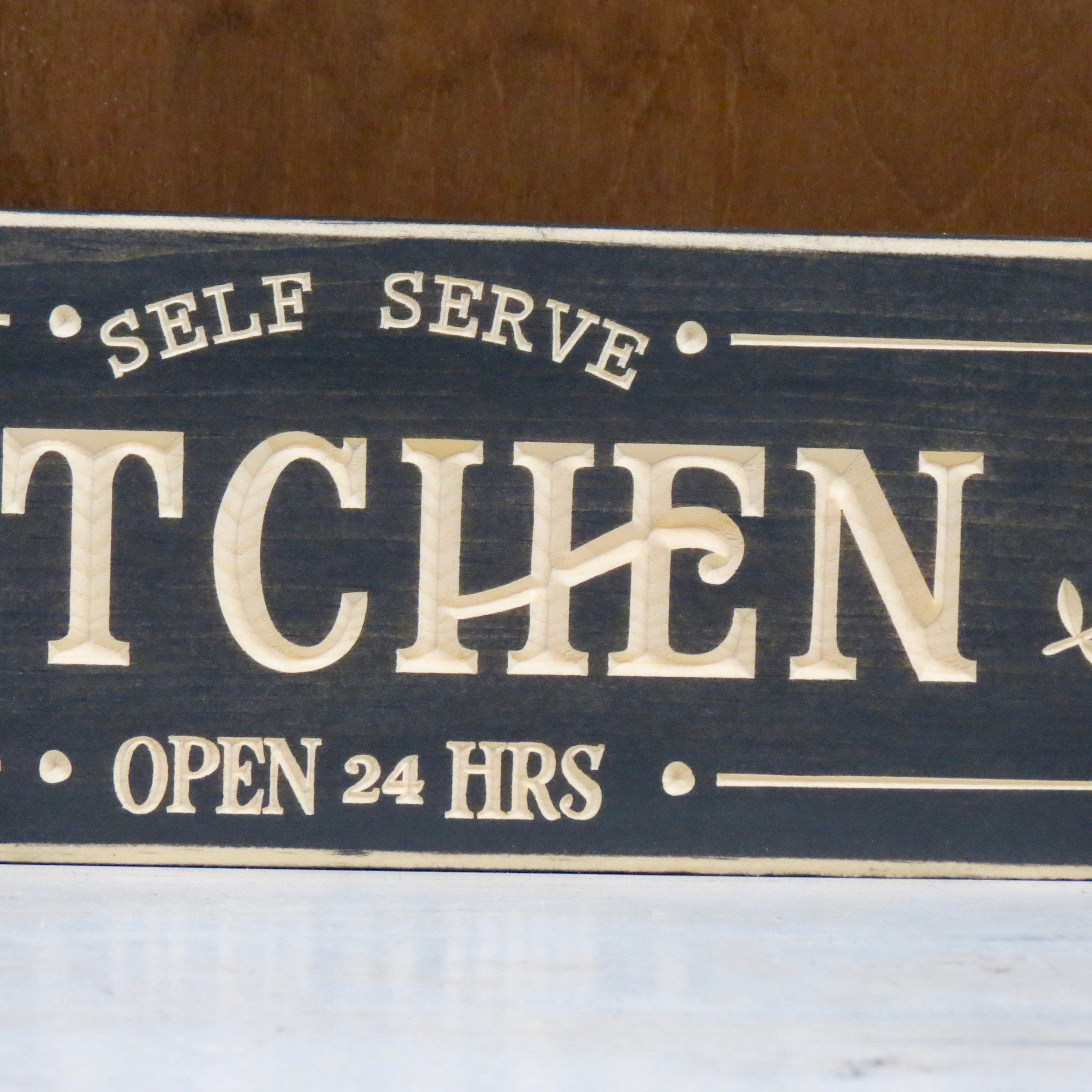 Kitchen serve yourself lightly distressed wood sign | Etsy