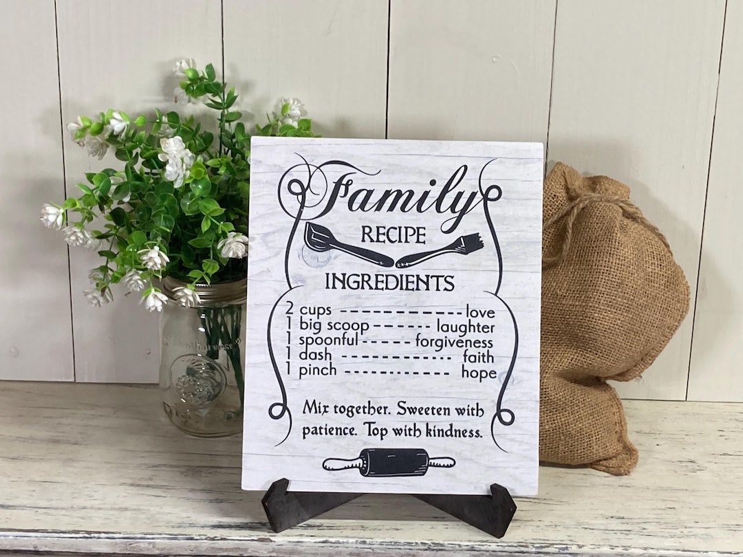 Family Recipe Wall Hanging Wood Sign, Kitchen Decor, Gift for Cook ...