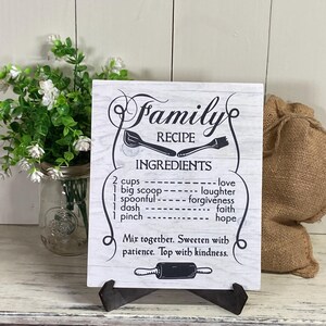 Family Recipe Wall Hanging Wood Sign, Kitchen Decor, Gift for Cook ...